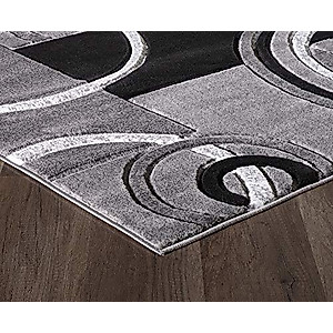 GLORY RUGS Area Rug Modern 8x10 Grey Soft Hand Carved Contemporary Floor Carpet with Premium Fluffy Texture for Indoor Living Dining Room and Bedroom Area