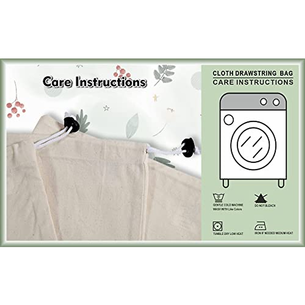 Linen Clubs GFI 100% Cotton 8- by 10-Inch Muslin Bags with Lock and cotton Drawstring, 12-Pack