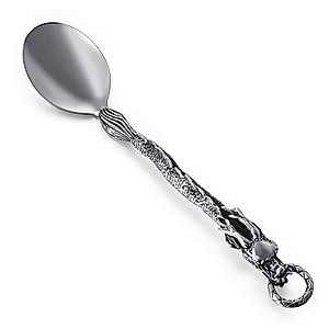 Silverware Set Handmade Cutlery Set of 18 Service for 6 Premium Stainless Steel Utensils,Including Knife/Fork/Spoon For Home Kitchen Halloween Decoration Gift For Gothic,Skull,Skeleton Lover