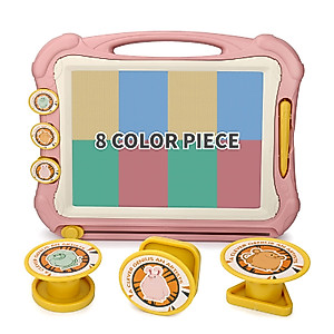 LZZAPJ Magnetic Drawing Board, Large Color Etch A Magnet Sketch Doodle for Toddlers, Learning Painting Writing Pad, Best Birthday Easter Gifts Toy for Kids Boys or Girls 3 4 5 6 7 Years Old (Pink)