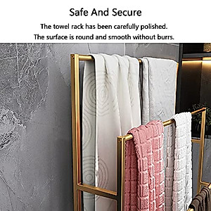 MOLIH Large Size Standing Towel Rack for Bathroom, Organizer Storage Blanket Floor Rack Pool Outdoor 3 Tier Metal Towel Holder Drying Rack