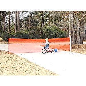 Kidkusion Retractable Driveway Guard | Fits 2 Car Driveway Up to 25 Ft. | Visual Boundary for Playtime Safety | Black | Made in USA