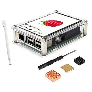 DORHEA Raspberry Pi 3 B+ TFT Touch Screen Display Monitor,3.5 inch LCD 320x480 Display + Touch Pen + Protective Case + Heatsink for Raspberry Pi 3 Model B, Pi 2 Model B, Pi Model A+ A