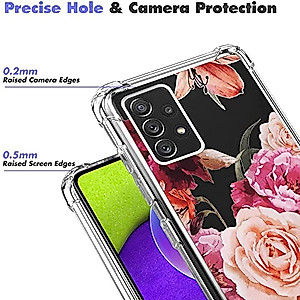 YJROP (3-Pack) for Samsung Galaxy A53 5G Case, Soft Clear TPU [Scratch-Resistant] Drop Silicone Bumper Protection Shockproof Phone Case Cover for Samsung Galaxy A53 5G,Flower