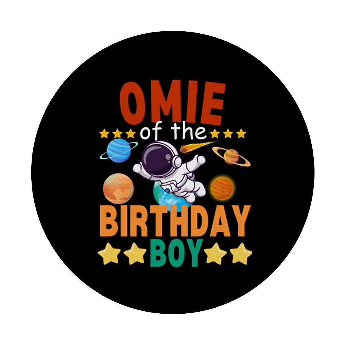 OMIE of the Birthday Boy Astronaut Solar System Matching PopSockets Standard PopGrip
