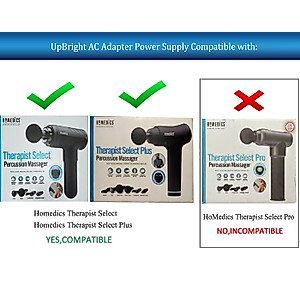UpBright 12.8V AC Adapter Compatible with HoMedics Therapist Select HHP-715 HHP715 Plus HHP-745 HHP745 Massage Gun Percussion Massager 0.5A Battery Charger Power Supply(Not fits Therapist Select Pro.)