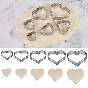 Heart Cookie Cutter Set - 6 Piece - 3 4/5", 3 1/5", 2 4/5", 2 3/5", 2 1/5", 1 4/5" - Heart Shaped Cookie Cutters, Stainless Steel Biscuit Pastry Cutters