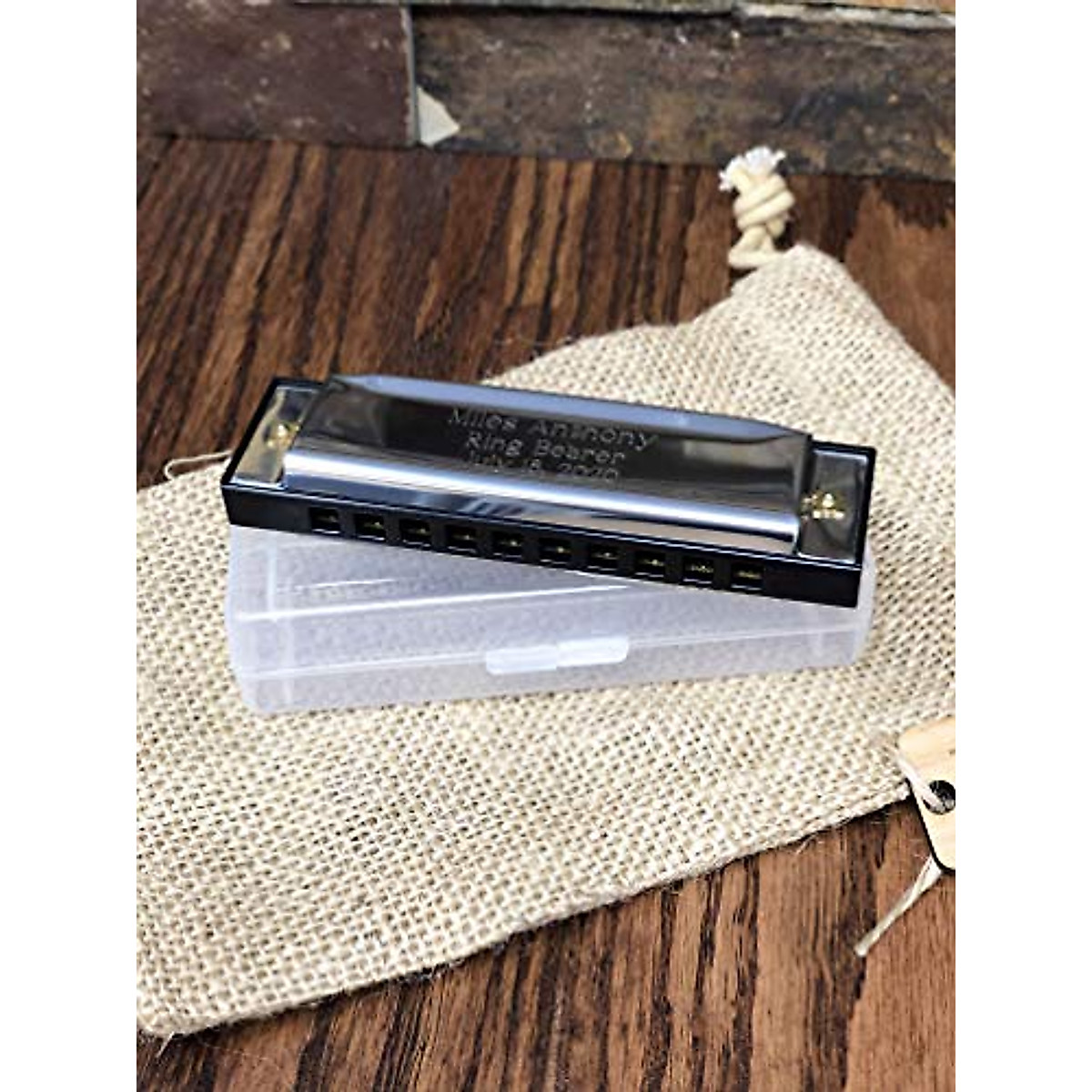 Custom Engraved Personalized Stainless Steel Playing Harmonica