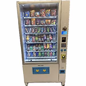COMBO VENDING MACHINE GLASS FRONT W/CREDIT CARD READER