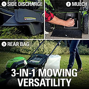 Greenworks Pro 80V 21" Brushless Cordless Lawn Mower, 4.0Ah Battery and 60 Minute Rapid Charger Included