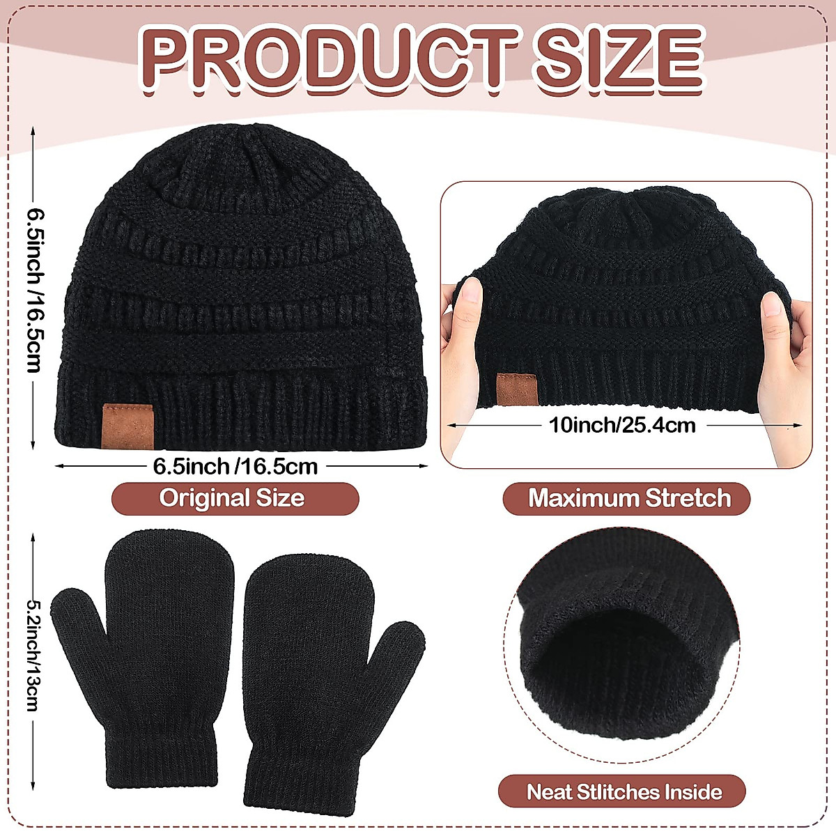 Kenning 18 Pack Baby Kids Hat and Gloves Set Toddler Infant Winter Hat with Baby Winter Mittens Toddler Winter Mittens Gloves Beanie Hat Set for Boys Girls