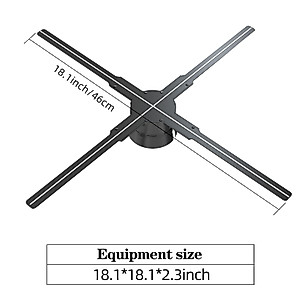 3D Hologram Fan WiFi Projector with 700 Video Library, Tabletop Holographic LED Ceiling Skylight Night Light for Halloween, Shop, Bar,Casino, Party Advertising Display 18.1 inch Missyou