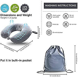 Cozy BoSpin Memory Foam Travel Pillow- Portable Neck Support Pillow on Flights, Car, and at Home, Comfortable Airplane Travel Pillow,Lightweight Quick Pack for Camping (Blue)