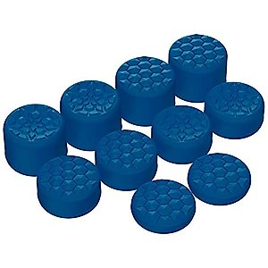 PlayVital Blue Ergonomic Stick Caps Thumb Grips for PS5/4, Xbox Series X/S, Xbox One, Xbox One X/S, Switch Pro Controller - with 3 Height Convex and Concave - Diamond Grain & Crack Bomb Design