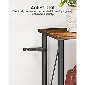 CHOEZON Narrow Book Shelf 6-Tier 67.2" Tall Bookcase with Protective Diagonal Braces, for Living Room, Bedroom, Study, Balcony, Rustic Brown and Black TCJ06BF