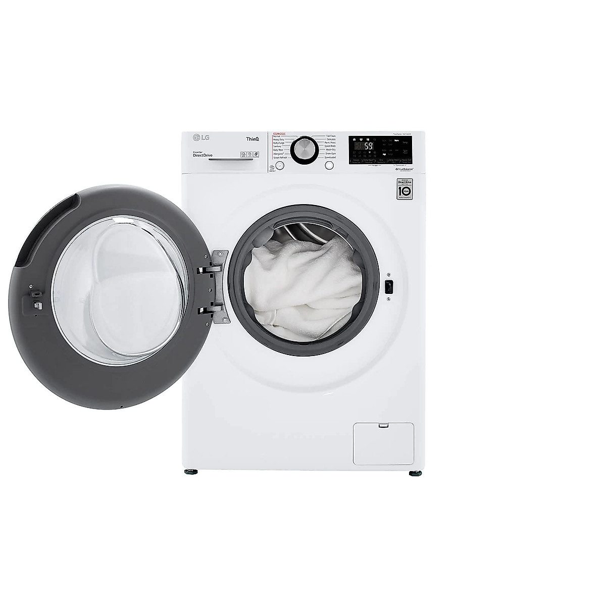 LG WM3555HWA 24 Inch Smart All In One Washer/Dryer with 2.3 cu. ft. Capacity, Wi-Fi Enabled, 14 Wash Cycles, 1400 RPM, Ventless, NeveRust Stainless Steel Drum, Quiet Operation, TrueBalance, Sensor Dry in White