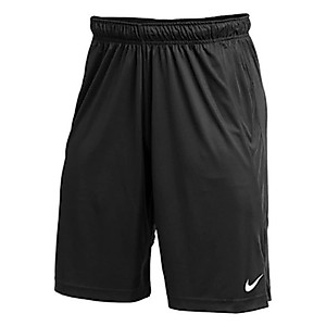 Nike Men's Team Fly DriFit Training Practice Shorts No Pockets (Black/White, Large)