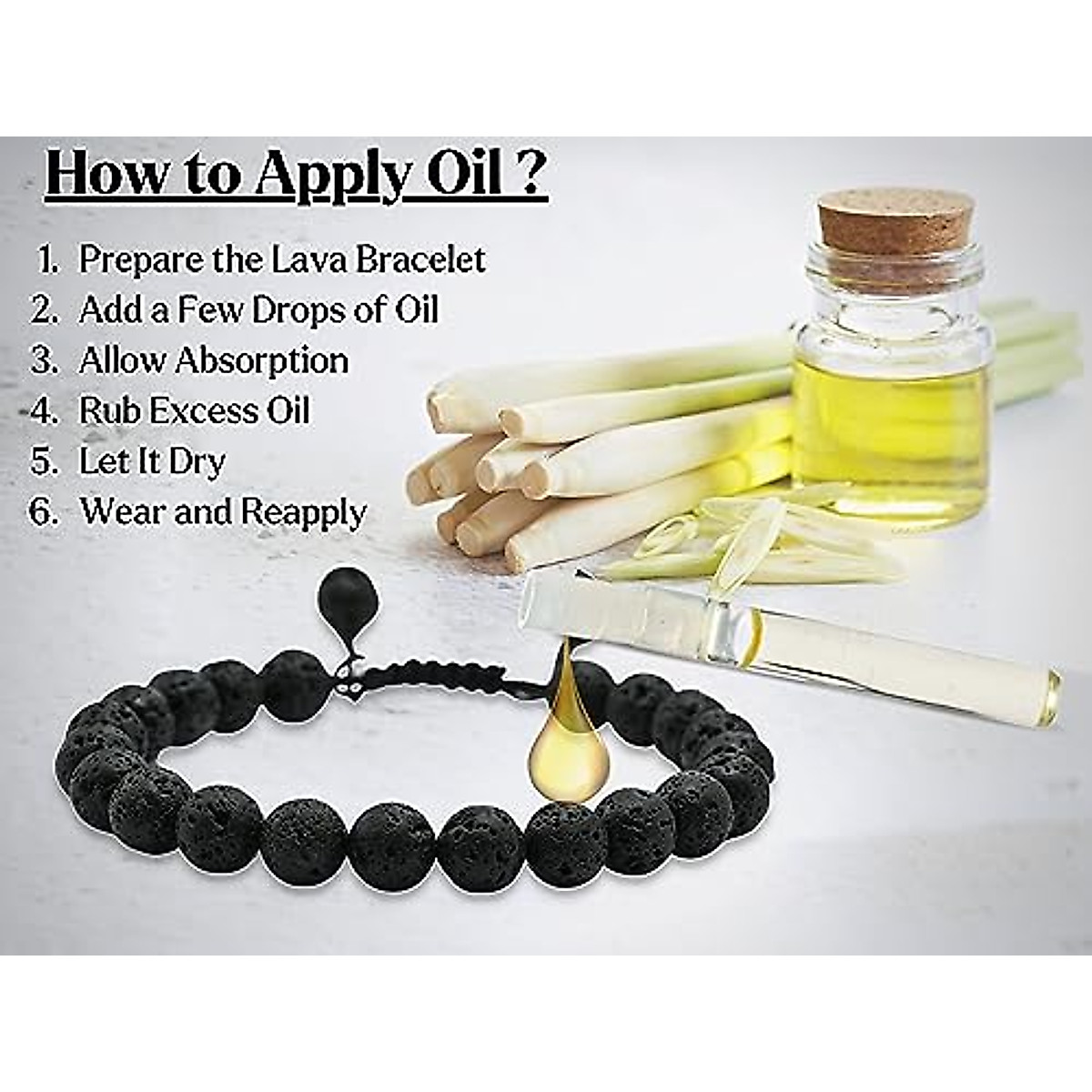 Mosquito Repellent Bracelets and Anklet Repeller with Essential Oil Refill Container - Lava Stone Camping Essentials Mosquito Bracelets for Adults Bug Repellent Bracelets - Pack of 2 Bug Bands