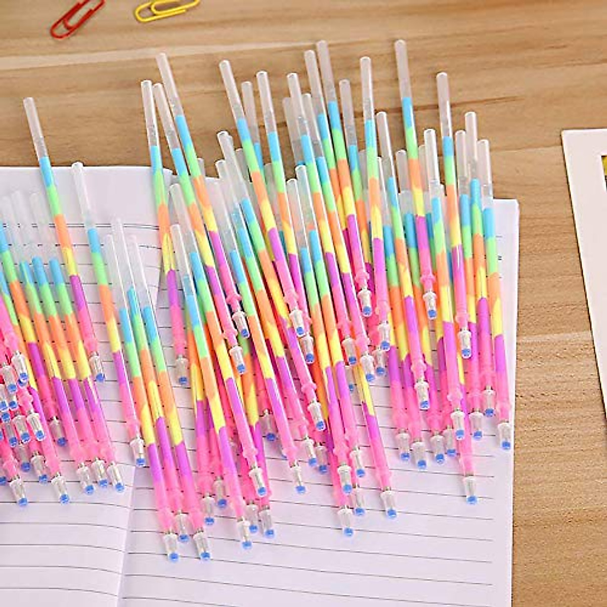 Opla3ofx 10Pcs Colorful 0.5mm Gel Ink Pen Refills Glitter School Drawing Write StationeryFine point, Durable and Smoth to Write1#