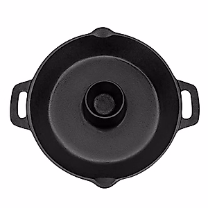 Onlyfire Universal Cast Iron Chicken Roaster, Pre-Seasoned Poultry Roaster Beer Can Turkey Holder with Roasting Pan for Most Grills and Oven