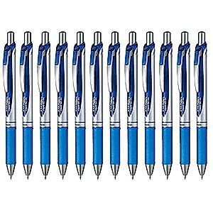 Pentel BL77-CO Energel XM Retractable Gel Pen with 0.7 mm Tip, 0.35 mm Line Width - Blue, Pack of 12