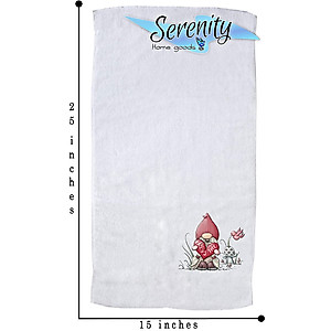 Decorative Kitchen and Bath Hand Towel | Valentines Day Kiss Me Gnome | Winter Valentine's Day Themed | White Towel Home Decor Bathe Tea Towels Decorations | House Warming Gift Present