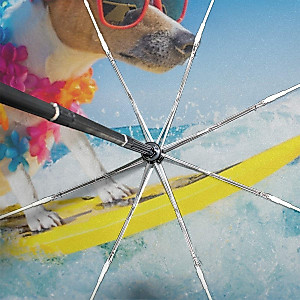 My Daily Surfing Jack Russell Dog Travel Umbrella Auto Open/Close Lightweight Compact Windproof