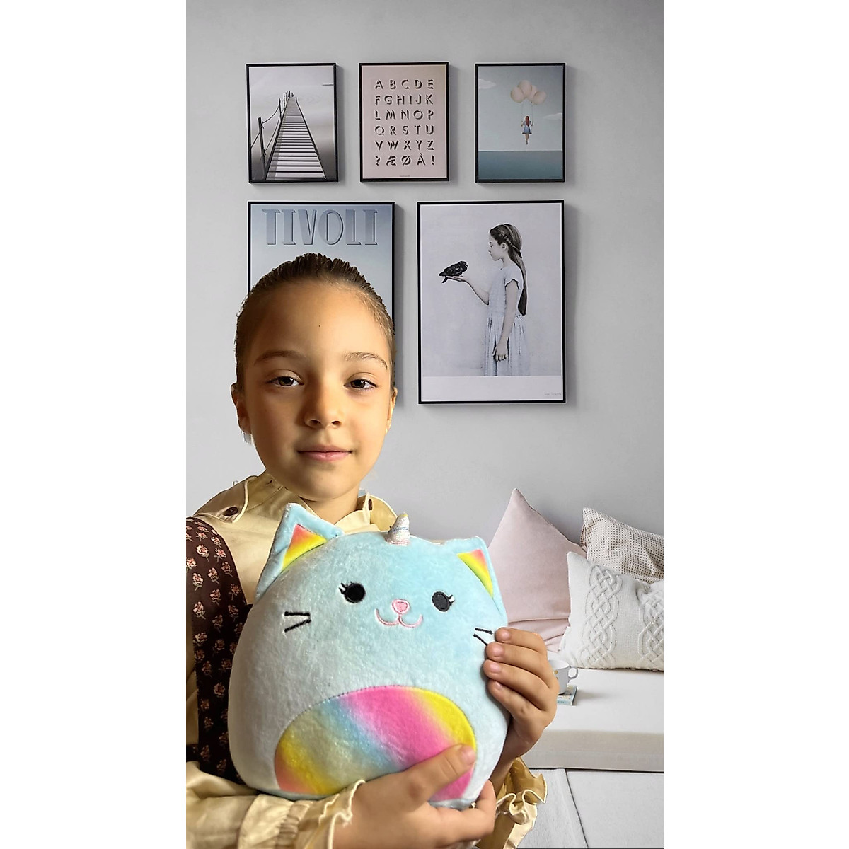 Irakaia Stuffed Rainbow Cat Unicorn Animal Plush Toy, Cute 8 Inch Ultrasoft Kawaii plushies (Caticorn)