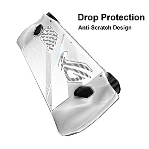 T Tersely Clear Case Cover for ASUS ROG Ally, Crystal Soft TPU Grip Protective Cover Accessories with Shock-Absorption and Anti-Scratch Design