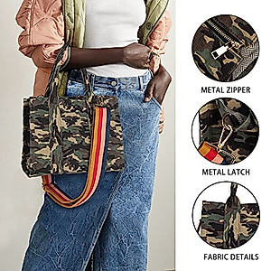 MEEJUNE Women Canvas Tote Handbags Casual Shoulder Work Bag Crossbody (Multi)