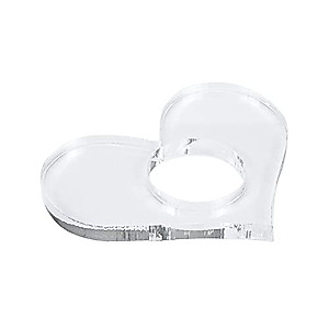 HEVSTIL 2-Pack Heart Book Page Holder, Clear Thumb Bookmark Thumb Ring Page Holder Bookmark Reading Accessories for Readers Book Lovers Bookworms,2.4cm