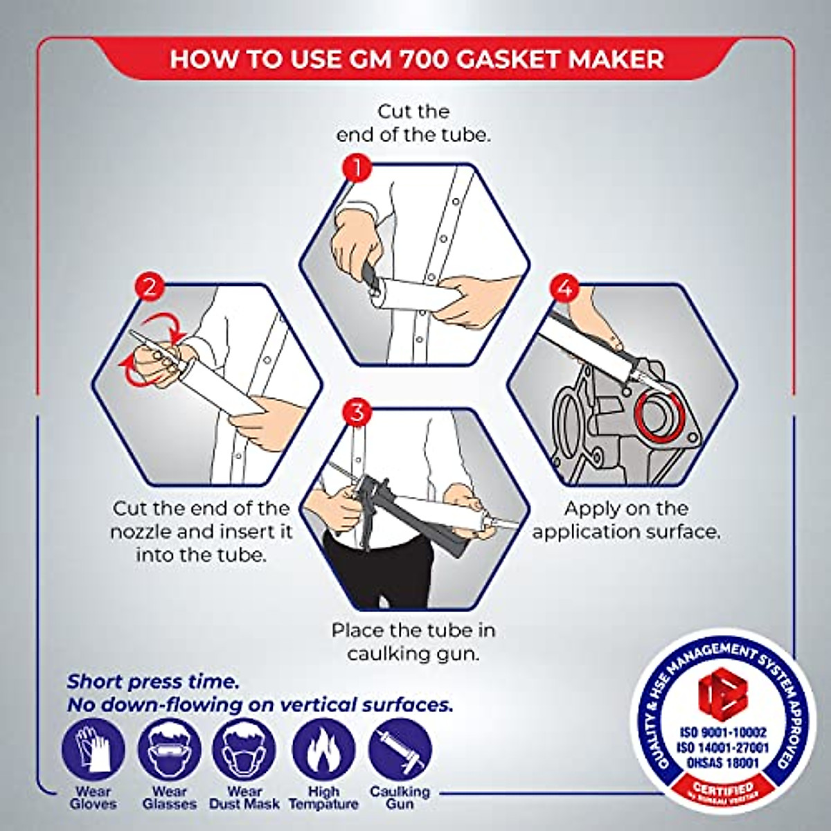 apel High Performance RTV High-Temp Silicone Gasket Maker and Sealant Heat Resistant from 104ºF to 572ºF Red, 10.2 oz.