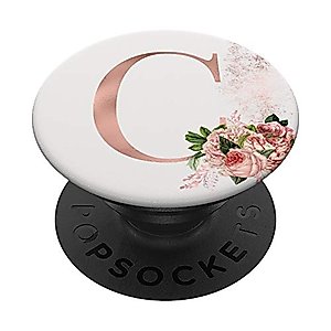 Rose Blush Floral Monogram Initial Letter C Pink Flowers