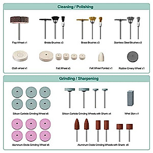 Kinswood Compatible with Rotary Tool 8V 900Ah Lithium Battery variable speed 300pcs Accessories & Shield Attachment, Long Endurance, Sanding, Grinding, Cutting & Engraving