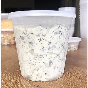 4U'LIFE Microwavable Translucent Plastic Deli Container and Lid Combo Pack (24 OZ (PACK OF 9))