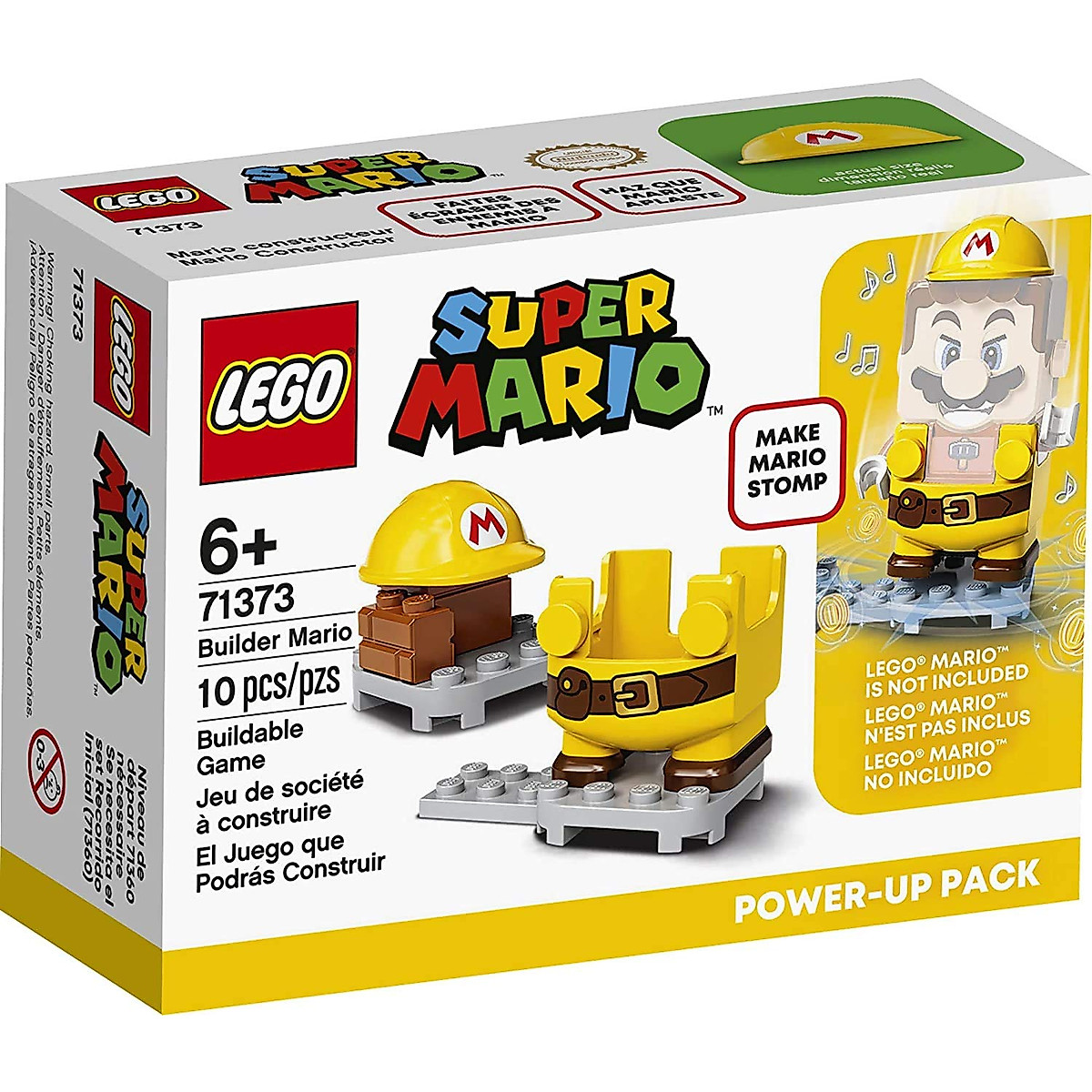 LEGO Super Mario Builder Mario Power-Up Pack 71373 Building Kit, Fun Gift for Kids to Power Up The Mario Figure in The Adventures with Mario Starter Course (71360) Playset (10 Pieces)