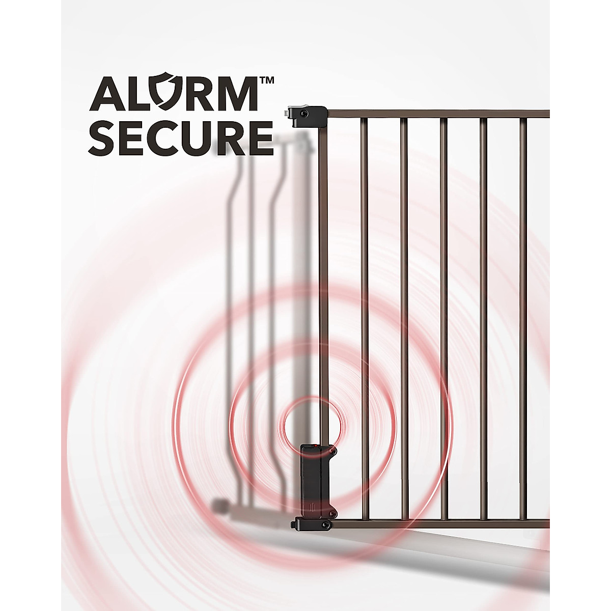 Ciays Baby Gate, 29.5” to 45.3” Dog Gate for Stairs Doorways and House, Auto-Close Safety Metal Child Gate for Babys Dogs with Alarm, Pressure Mounted, Brown