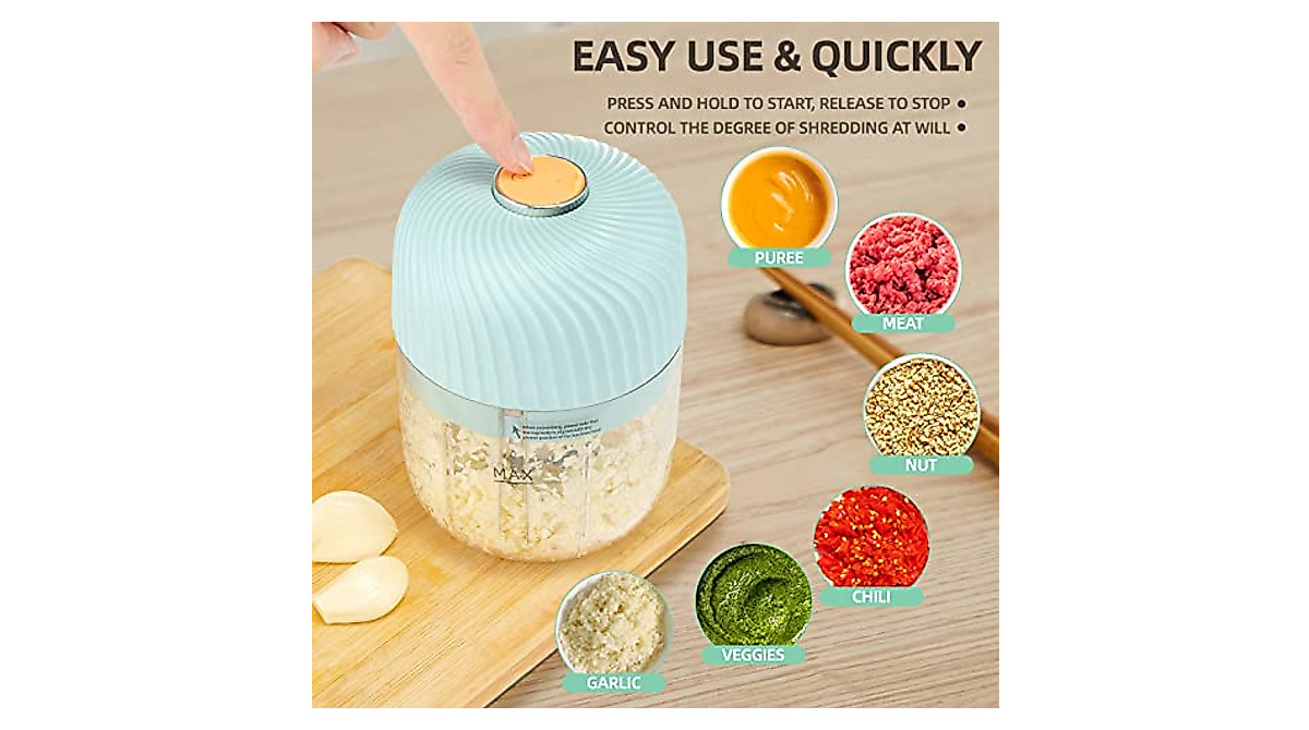 Portable Electric Garlic Chopper - Efficient Food Processor