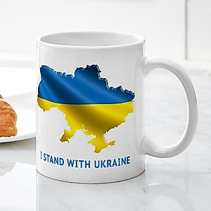 CafePress I Stand With Ukraine Flag Ukrainian Pride Nat Mugs Ceramic Coffee Mug, Tea Cup 11 oz