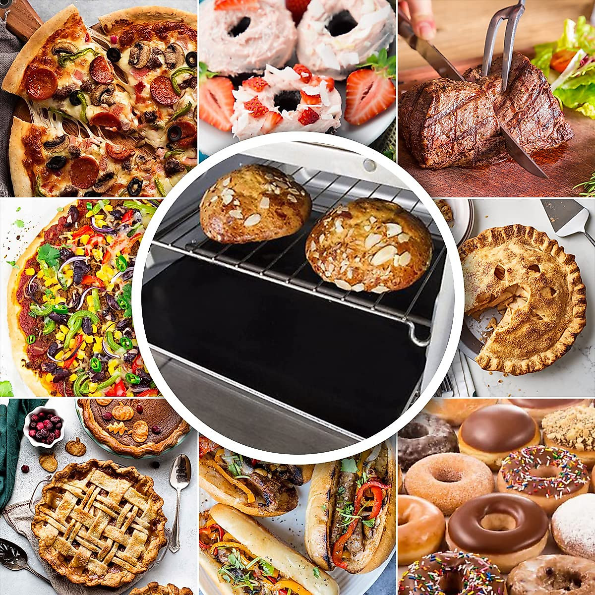 3 Pack Oven Liners for Bottom of Oven, Large Reusable Heavy Duty Oven Liners Protector Mats for Gas Oven Electric Oven Baking Sheet Toaster Microwave Grill, Nonstick BPA and PFOA Free, 23.62x15.75 in