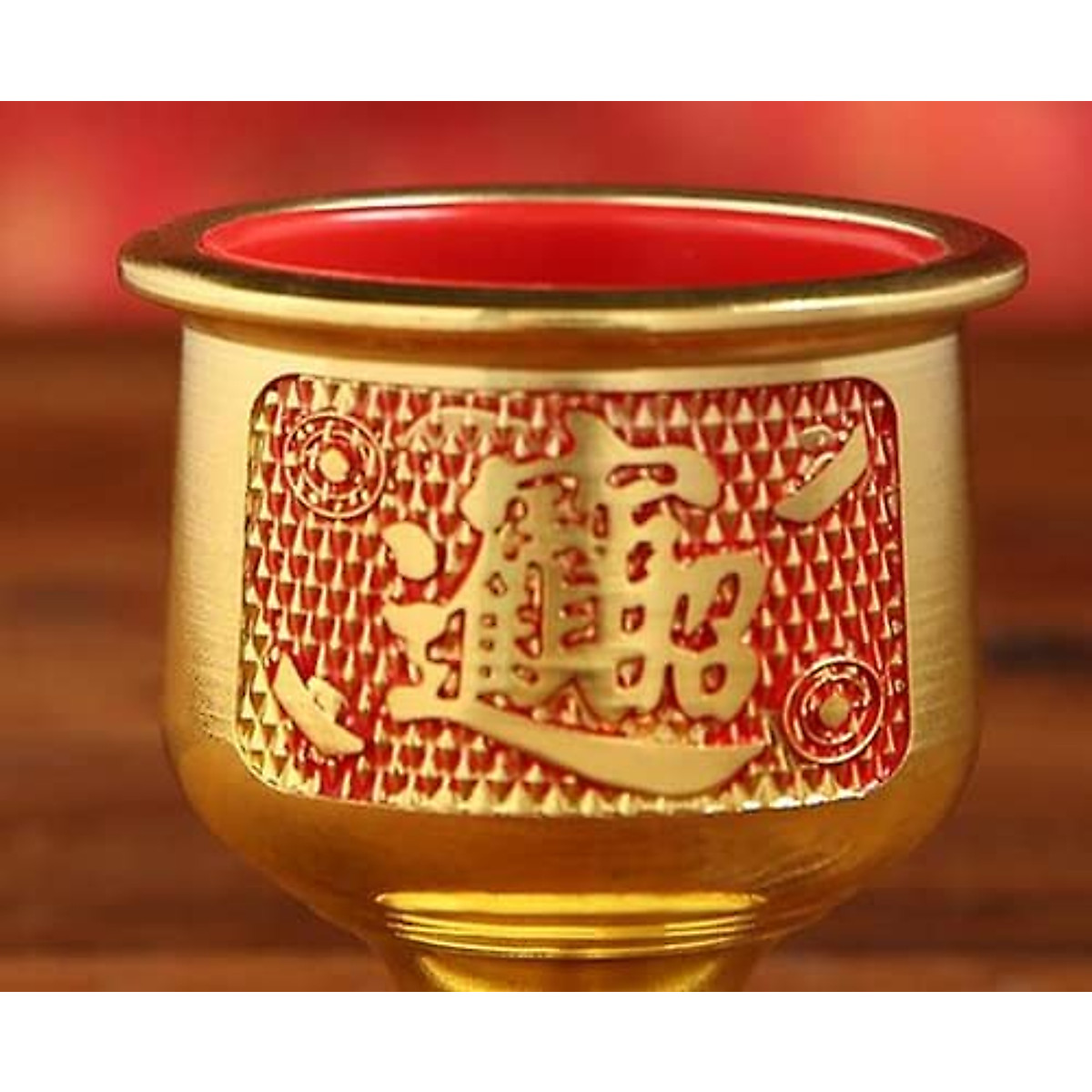 XIALON 7pcs/Set 5cm Buddha God Wealth Wine Cup Guanyin Wine Cup Copper Alloy Water Supply Cup