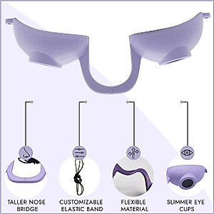 Super Sunnies EVO Flex Tanning Goggles - FDA Compliant Tanning Glasses - UV Tanning Bed Goggles For Tanning Eye Protection - Allows Visibility - With a Clear Case/Box (Lavender)