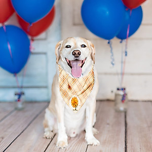 4 Pieces Dog Bandanas Scarf Dog Spring Summer Autumn Winter Season Theme Party Supplies Plaid Seasonal Holidays Dog Bandana Washable Dog Triangle Kerchief Bibs for Dogs Cats Pet Costume Supply