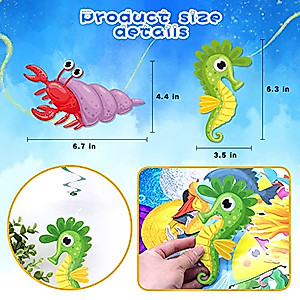 Sea Animals Life Hanging Swirls 30 Pack Foil Ceiling Hanging Swirls Streams Banner Garland Decor for Kids Under The Sea Mermaid Baby Shower Celebrating Events Birthday Party Supplies Room Wall Decor