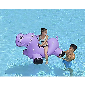 Poolmaster Swimming Pool Float Rider, Hippo, Purple