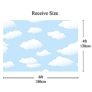 Blue Sky White Cloud Backdrop Birthday Party Backdrops Kids Photography Background Shooting Studio Props 6x4ft