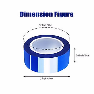 MEBMIK 4 Rolls 20mm x16m(52FT) Blue Heat Tape High Temperature Heat Resistant Tape Heat Transfer Tape for Heat Sublimation Press Vinyl,No Residue