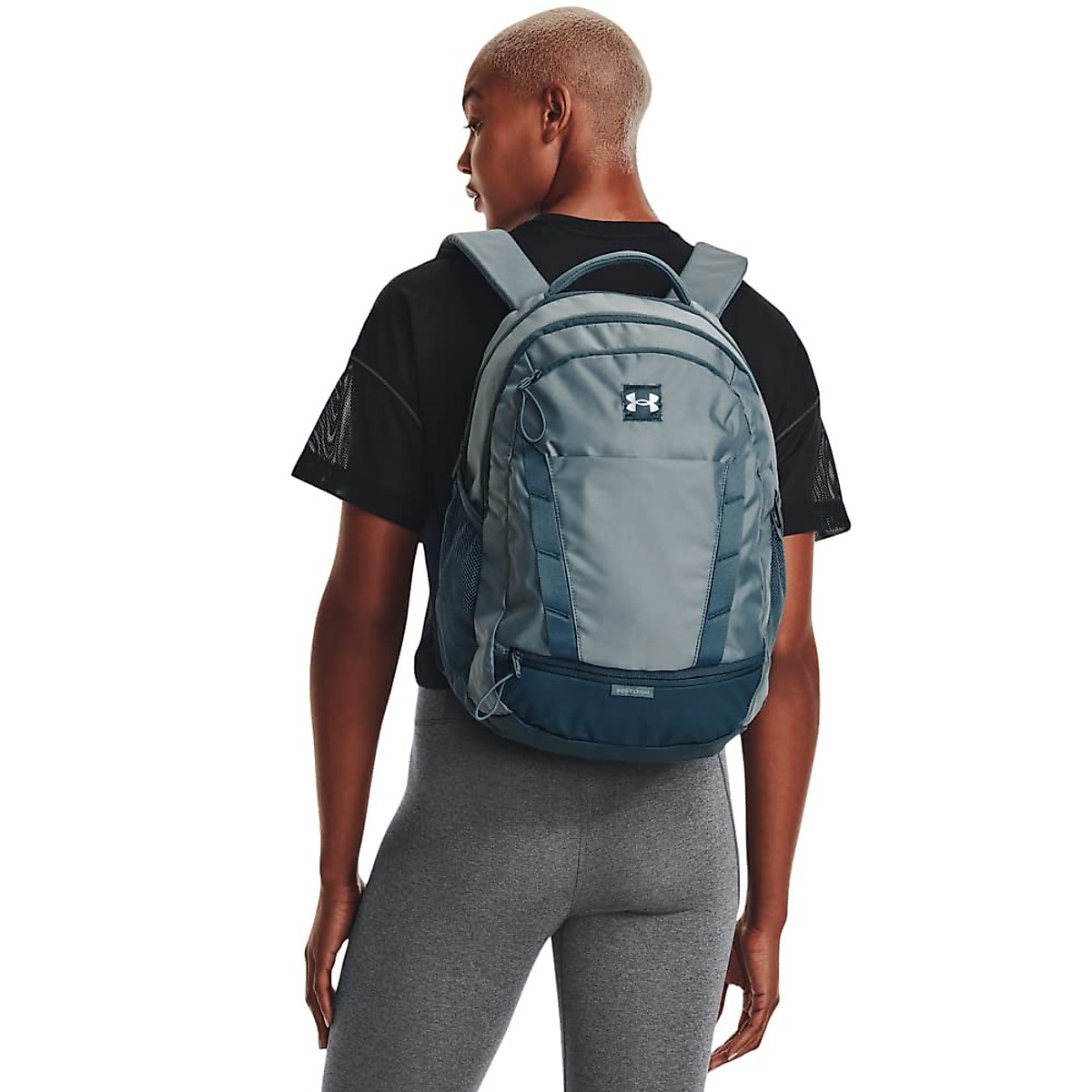 Under Armour Women's Hustle Signature Backpack, (414) Static Blue / / Metallic Harbor Blue, One Size Fits Most