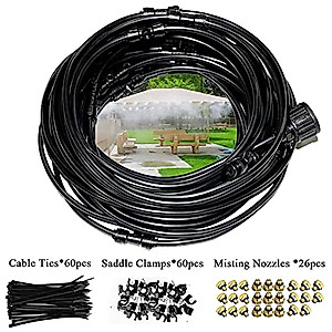 EONBON Misters for Outside Patio,Mister Cooling System 60 Feet (18M) for backyards Greenhouse Pool Patio Garden Lawn Horse Stable and Outdoor Dog Kennel