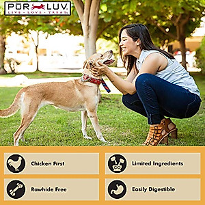 Pur Luv Chicken and Sweet Potato Jerky Wraps Rawhide Free Dog Treats, Healthy, Easily Digestible, Long Lasting, and High Protein Dog Treat, 16 oz, Brown